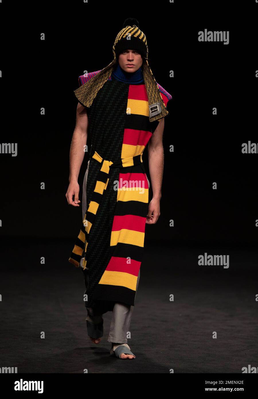 A model wears a creation by Rubearth during the Mercedes-Benz Fashion ...