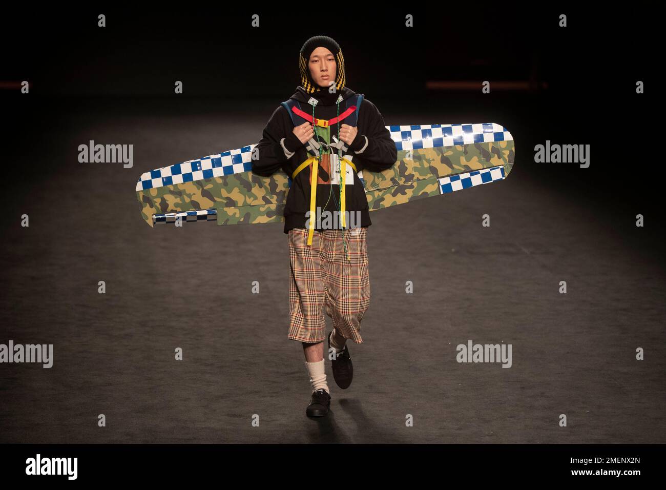 A model wears a creation by Rubearth during the Mercedes-Benz Fashion ...