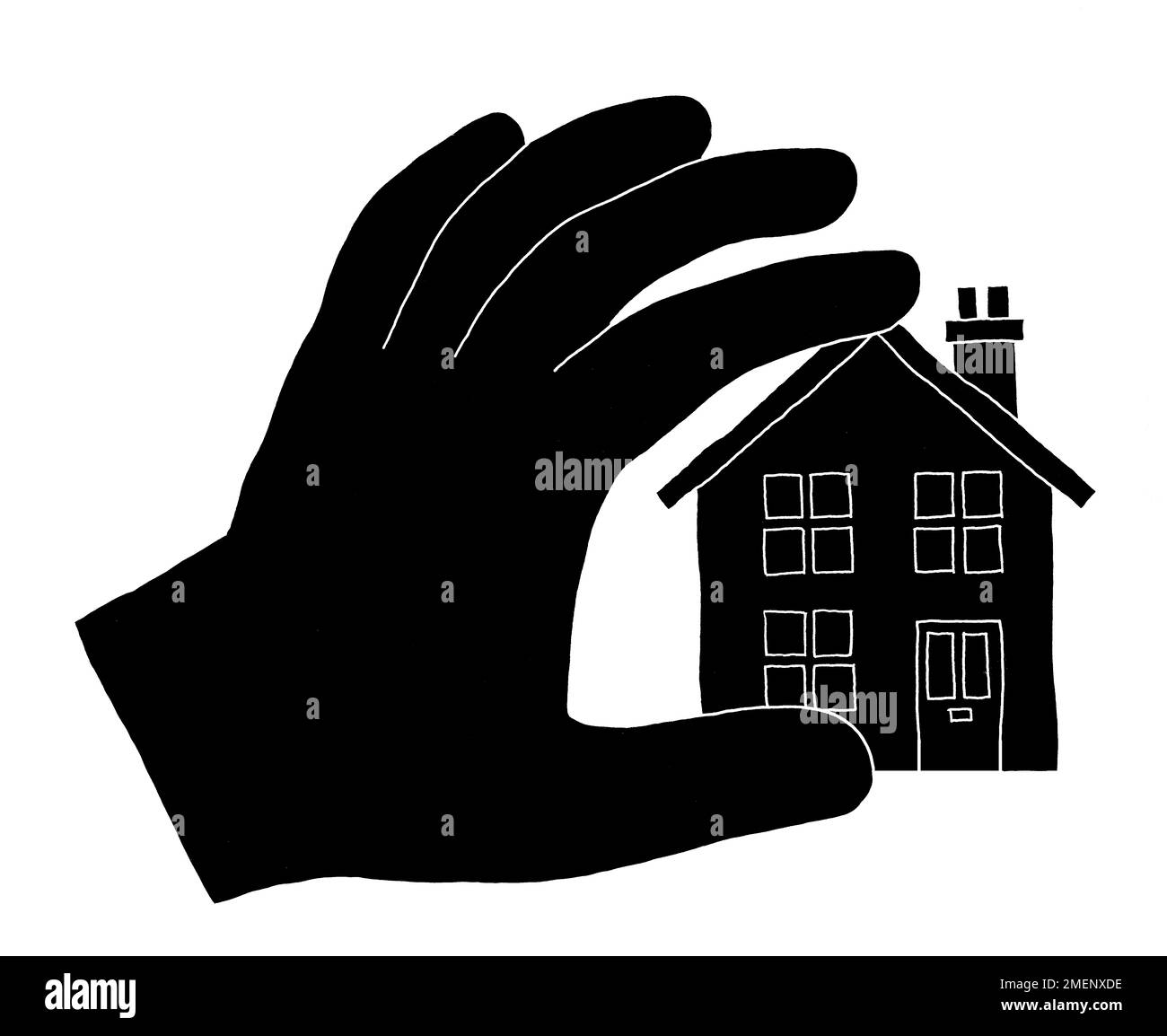 Black house white windows Cut Out Stock Images & Pictures - Alamy
