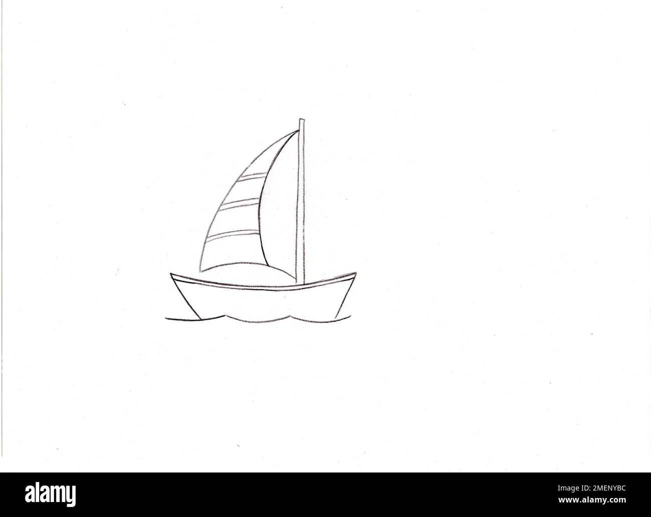 Step 3 how to draw a boat in pencil Stock Photo - Alamy