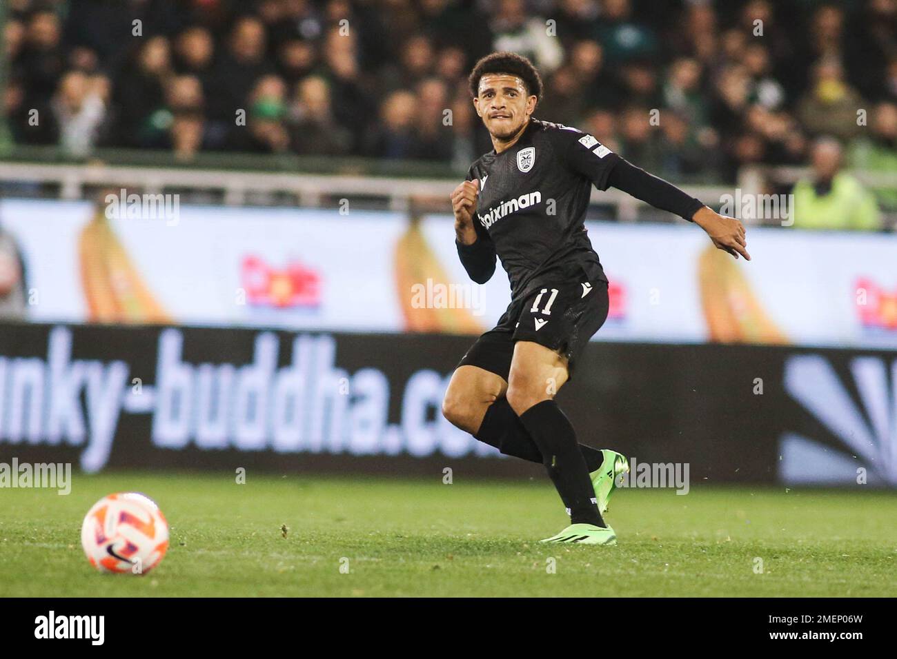 Athens, Greece. 22nd Jan, 2023. PAOK's player Taison in action during a ...