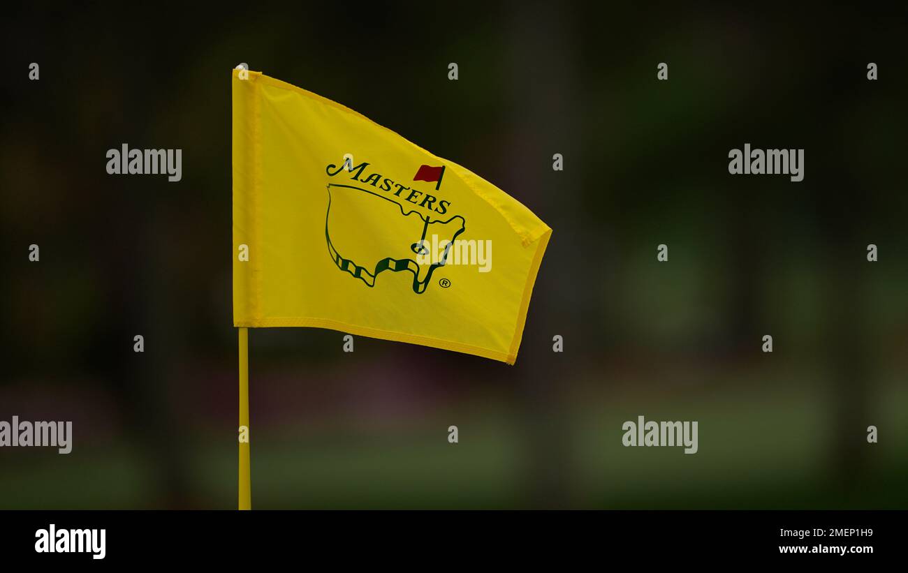 Augusta National Golf Course pin flag during the third round of the ...