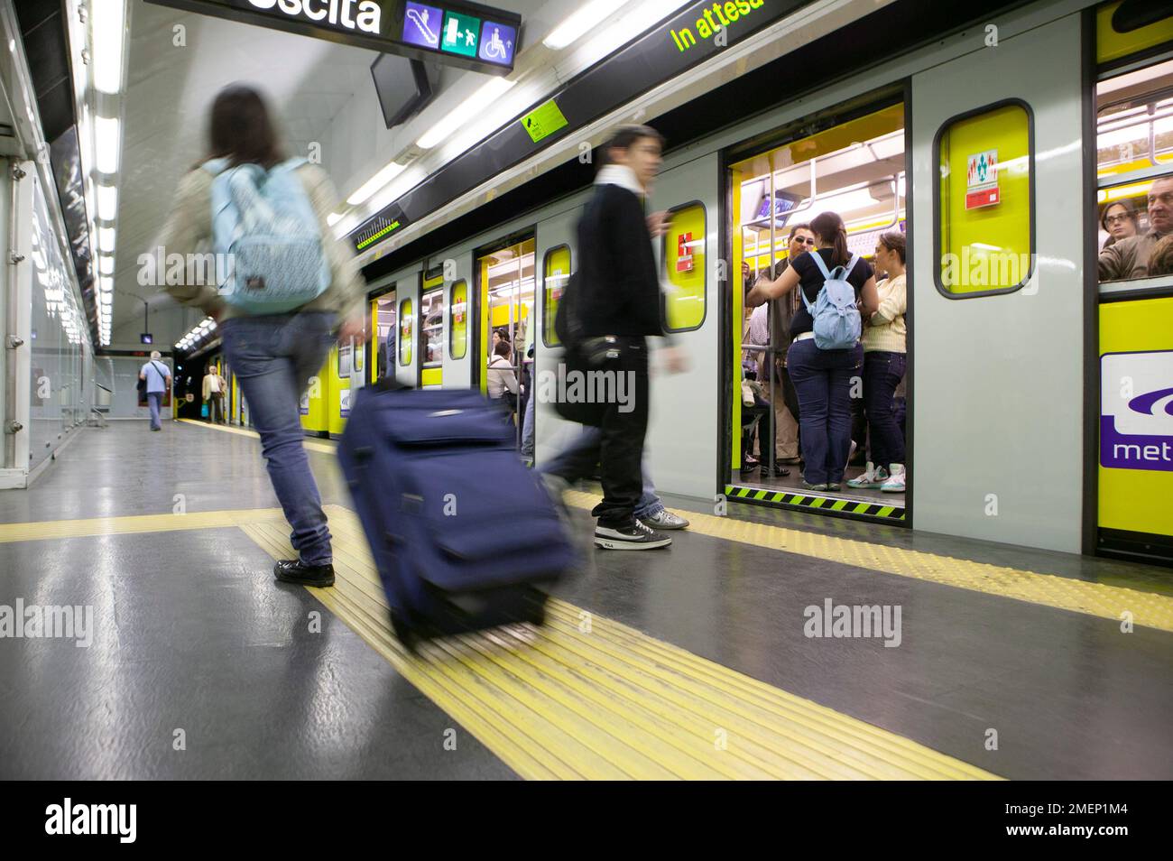 Passengers in the Naples underground Stock Photo - Alamy