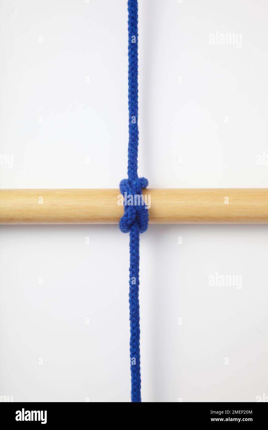 Constrictor Knot, tied in blue rope, finished (binding knot Stock Photo ... Constrictor Knot, tied in blue rope, finished (binding knot Stock Photo ...
