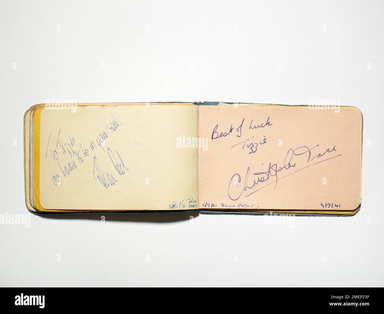 Signatures in autograph book Stock Photo - Alamy
