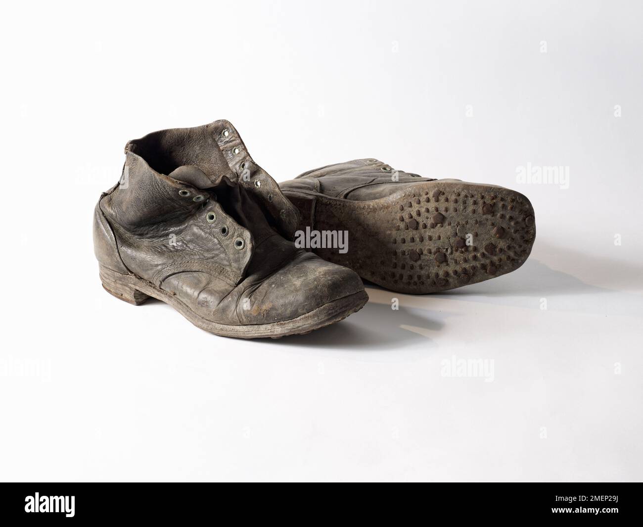 Pair of army boots from World War II Stock Photo - Alamy