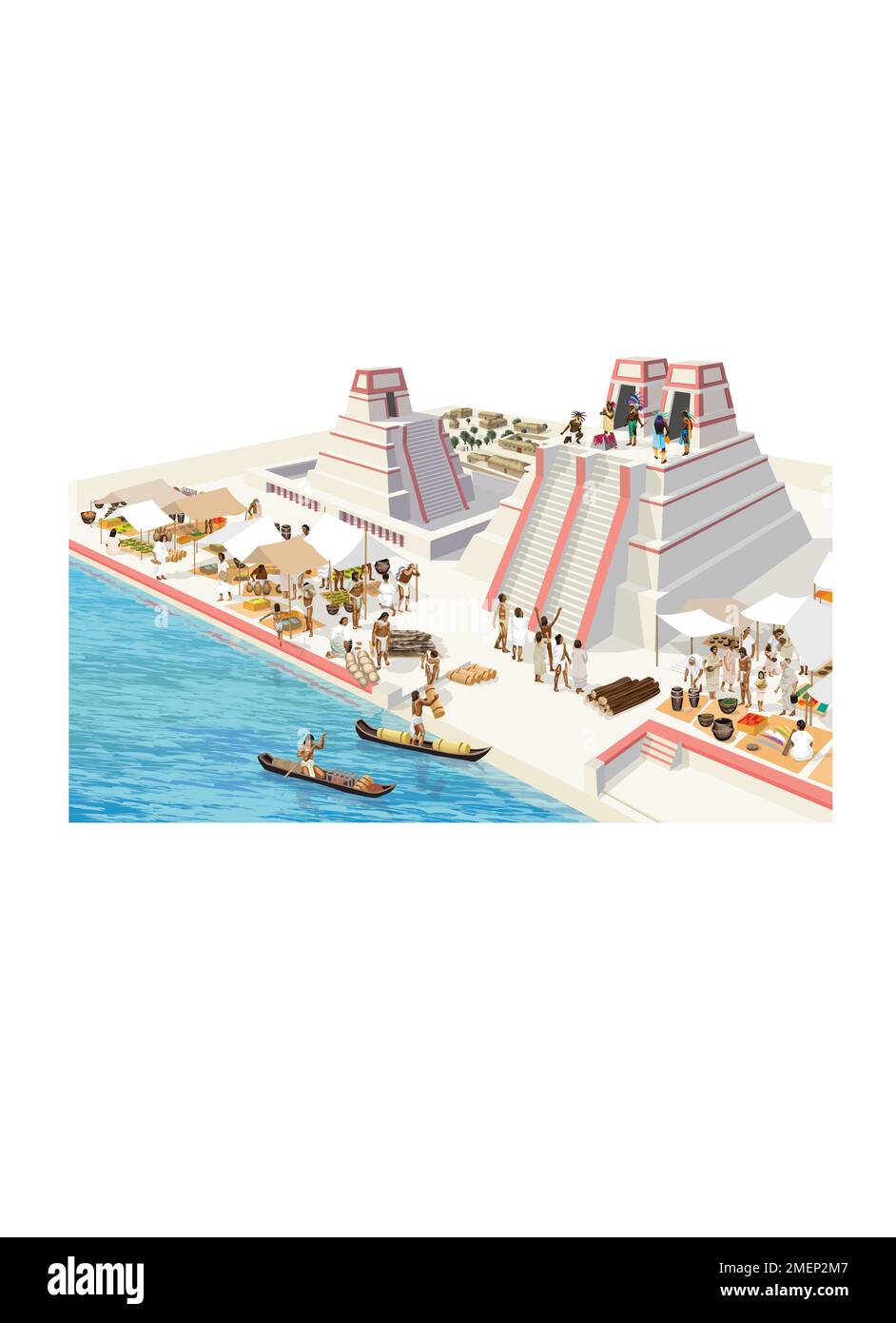 An illustration of an Aztec temple Stock Photo - Alamy