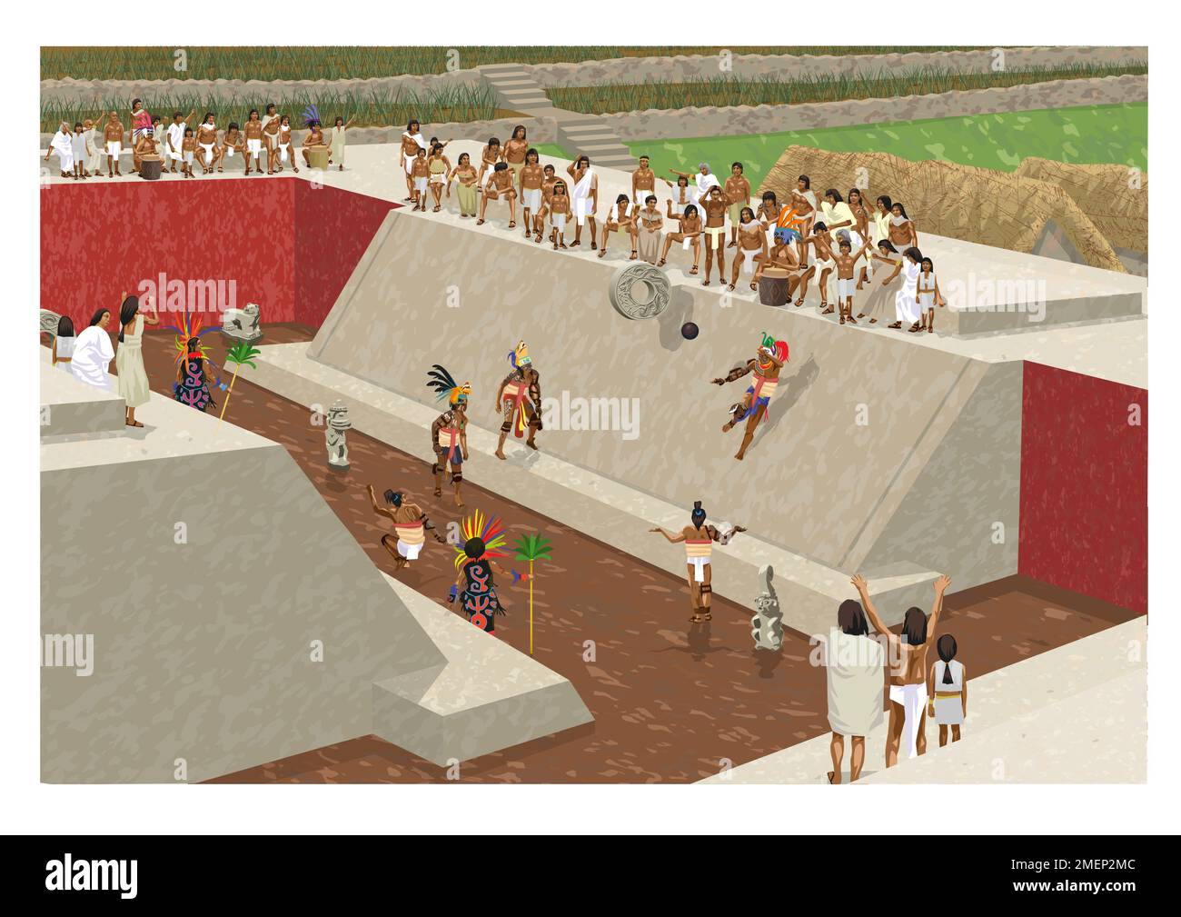 Aztec Ball Game Drawing