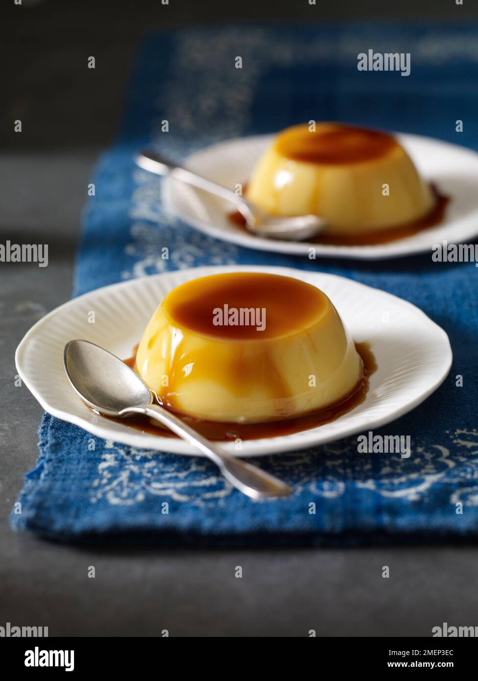 Classic creme caramel Stock Photo - Alamy