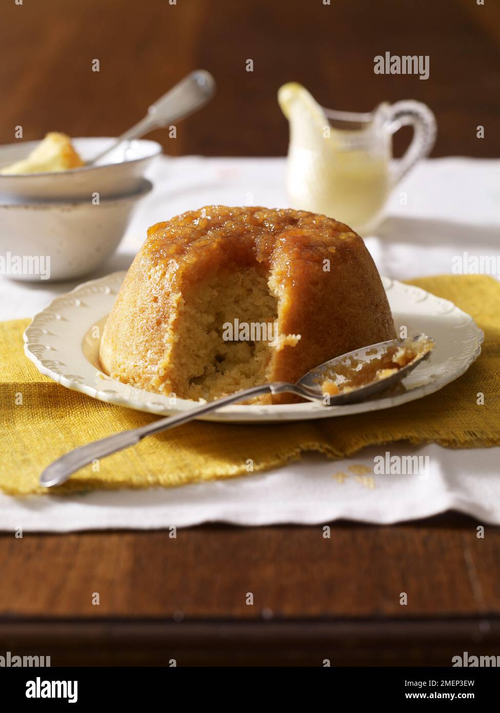 Lemon sponge pudding Stock Photo - Alamy