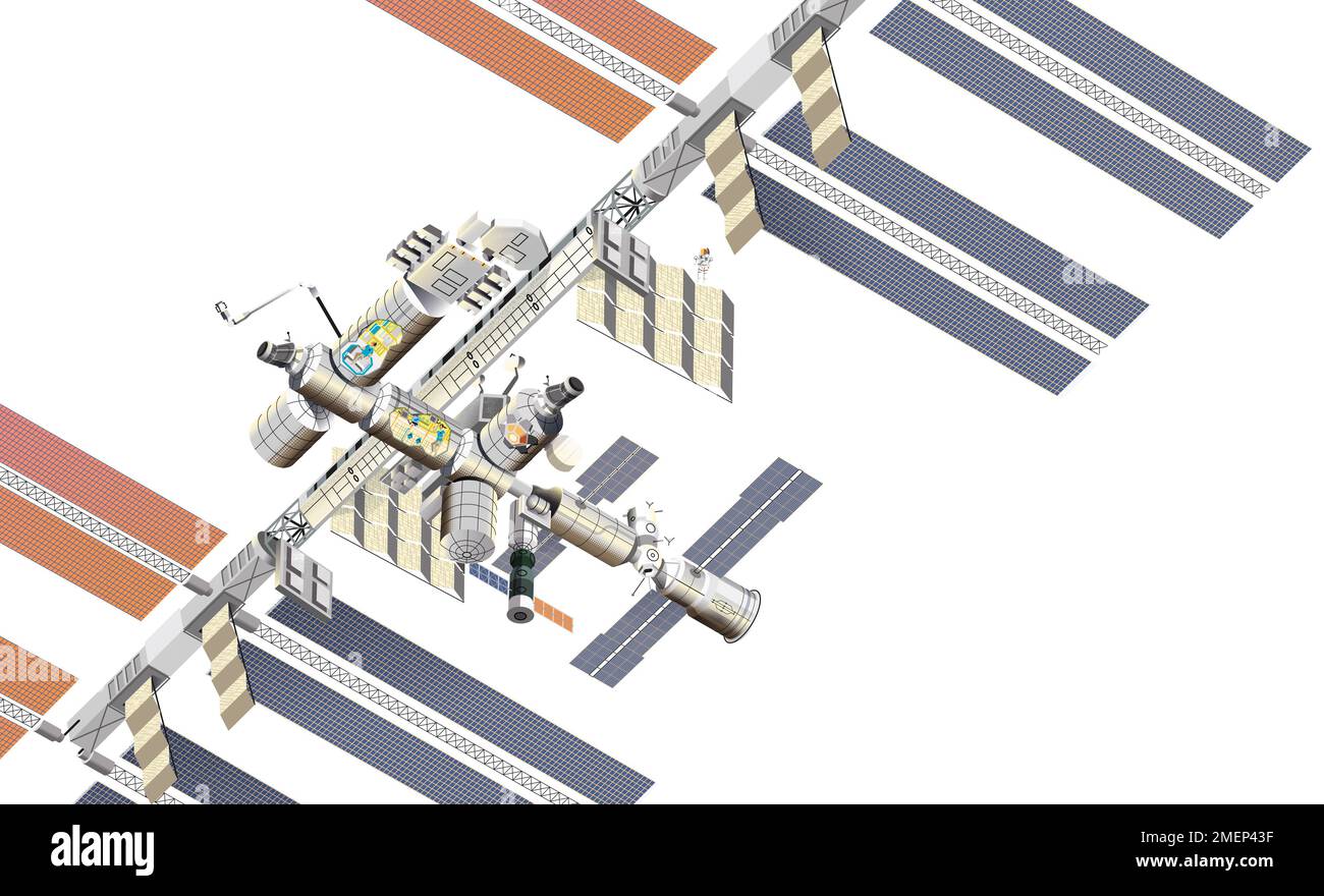 Illustration of the International Space Station Stock Photo - Alamy