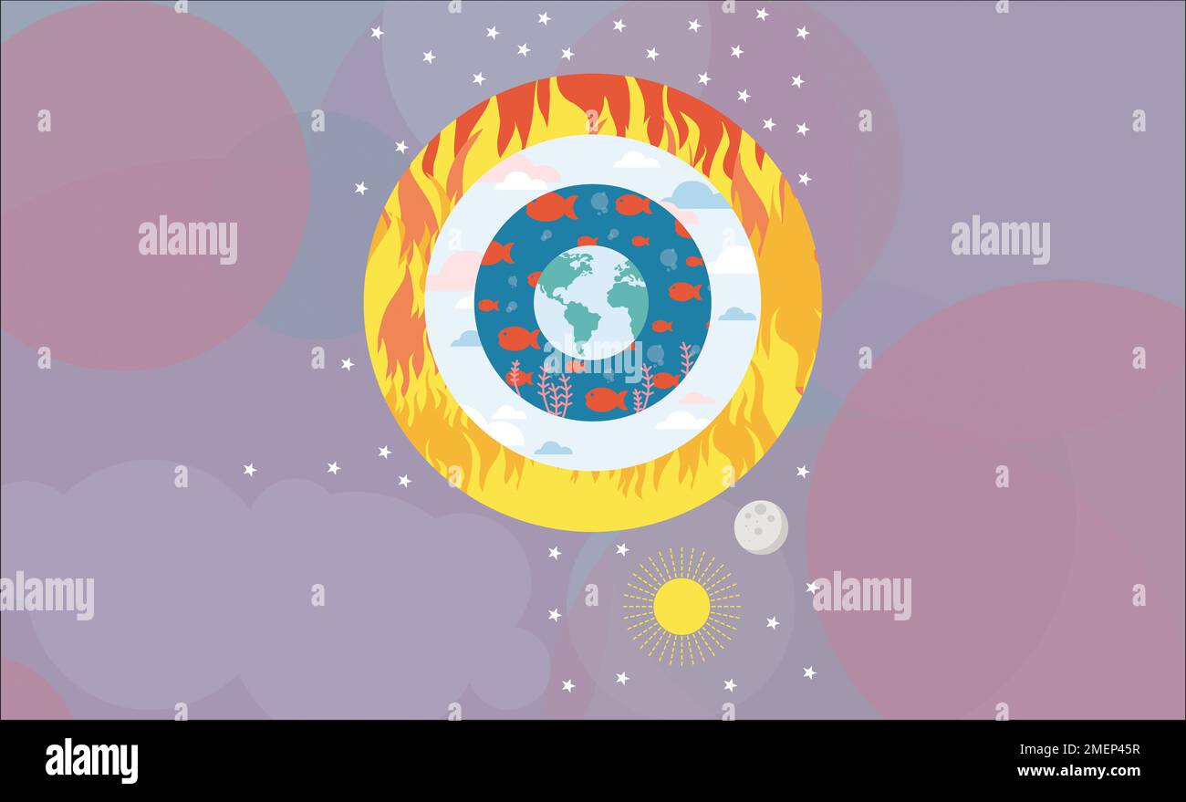 Diagram of the world and elements Stock Photo - Alamy