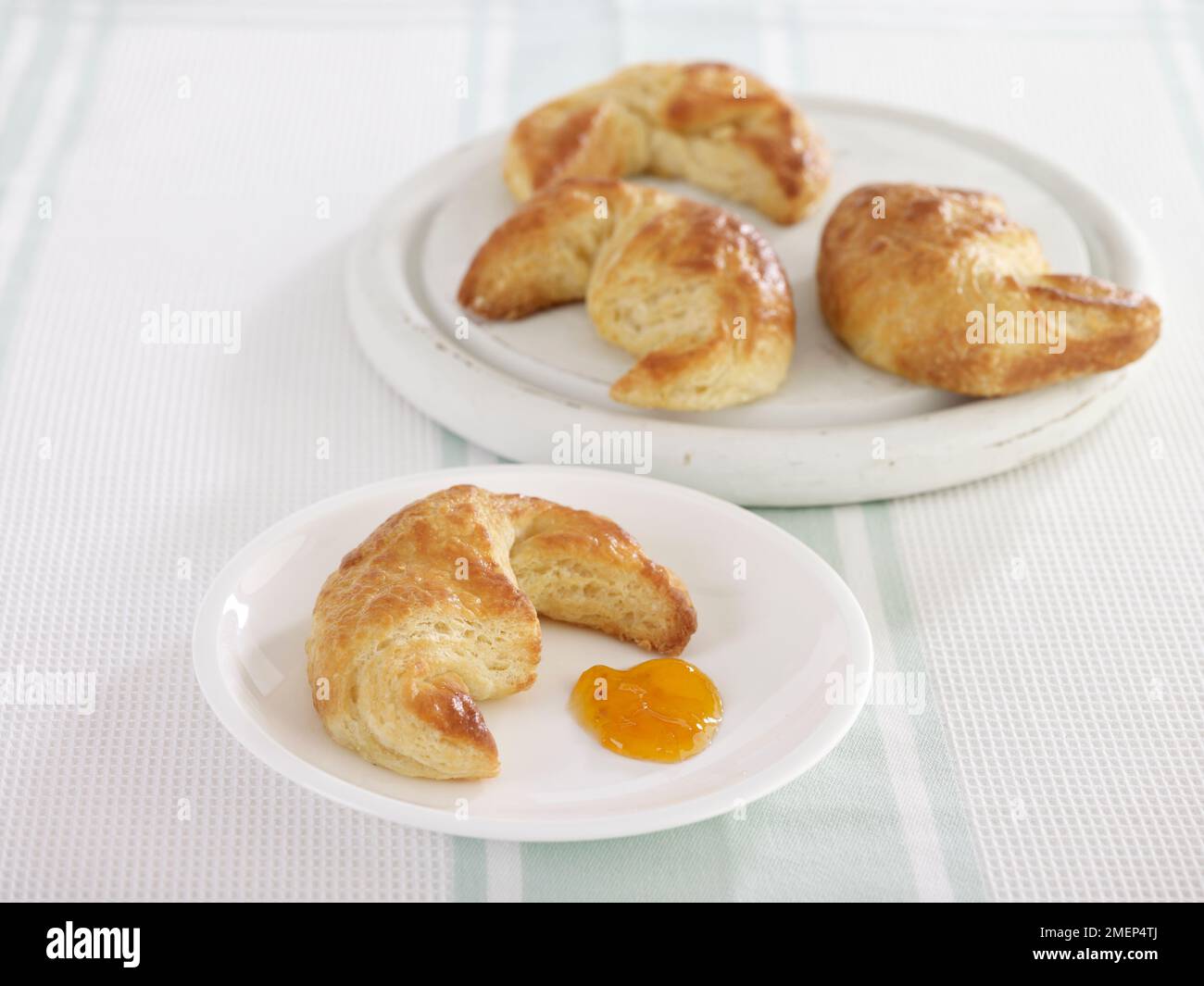 Croissants with jam Stock Photo - Alamy