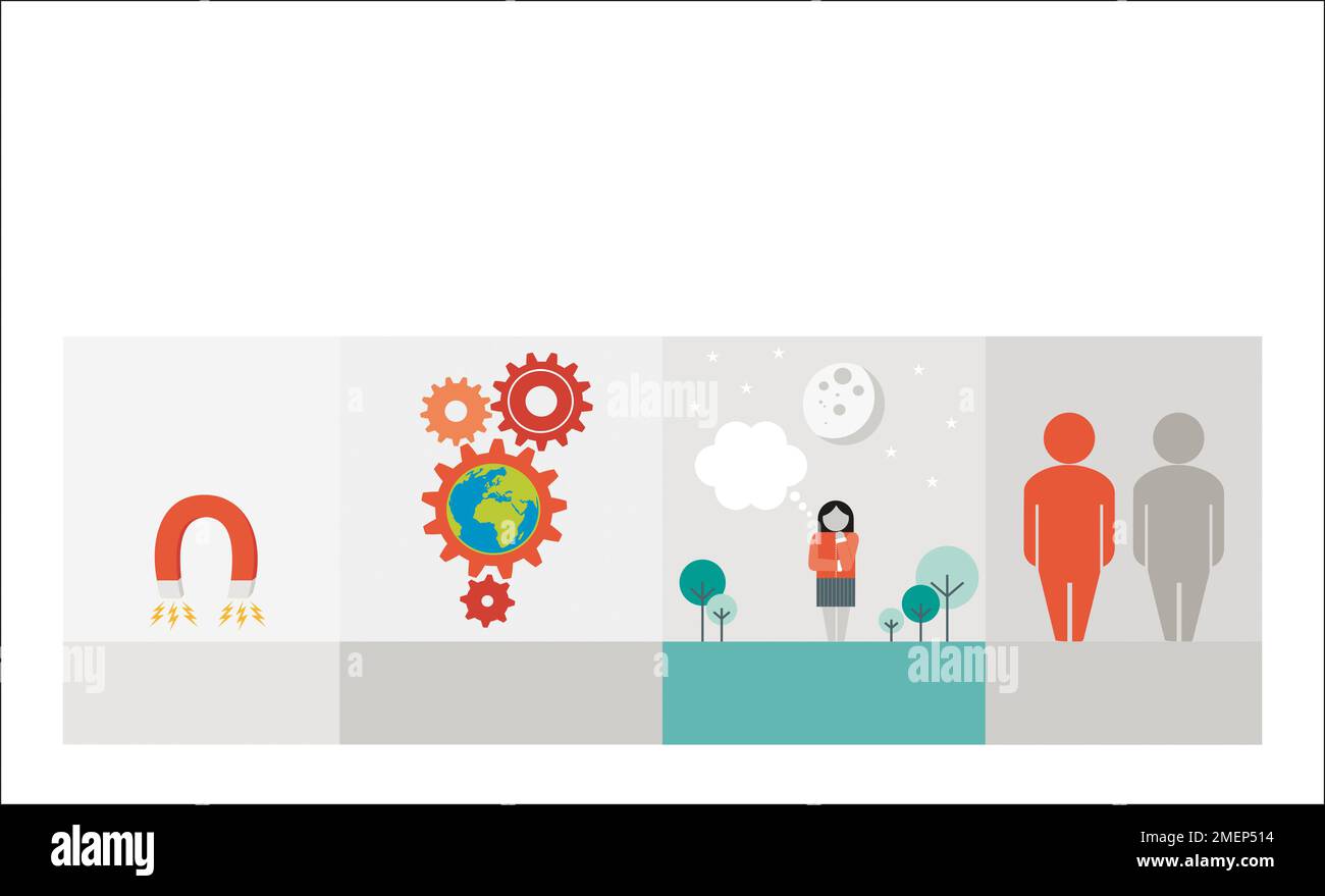 Illustration showing the Body problem sequence Stock Photo - Alamy