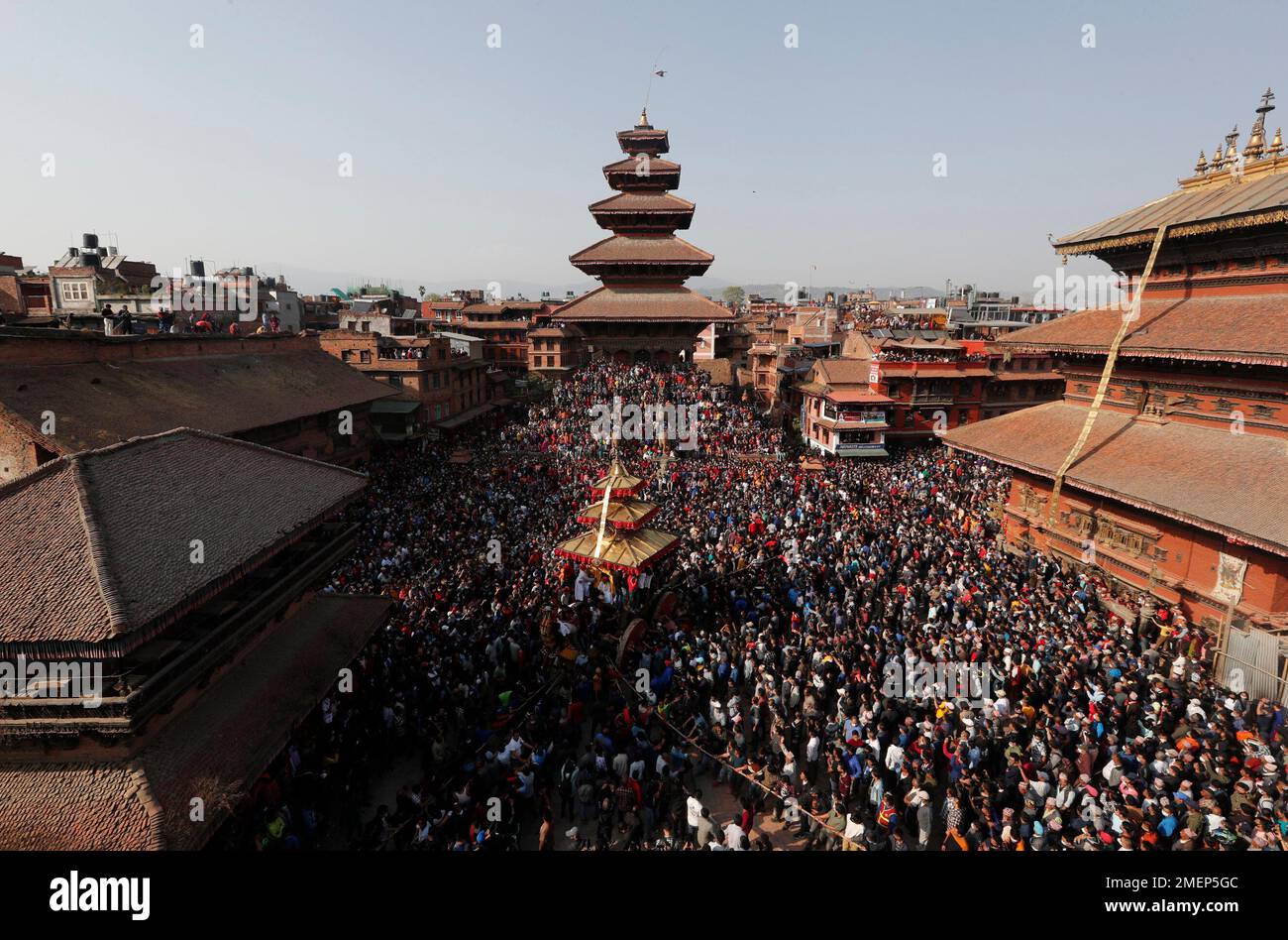 Nepalese devotees participate in Biska Jatra Festival in Bhaktapur ...