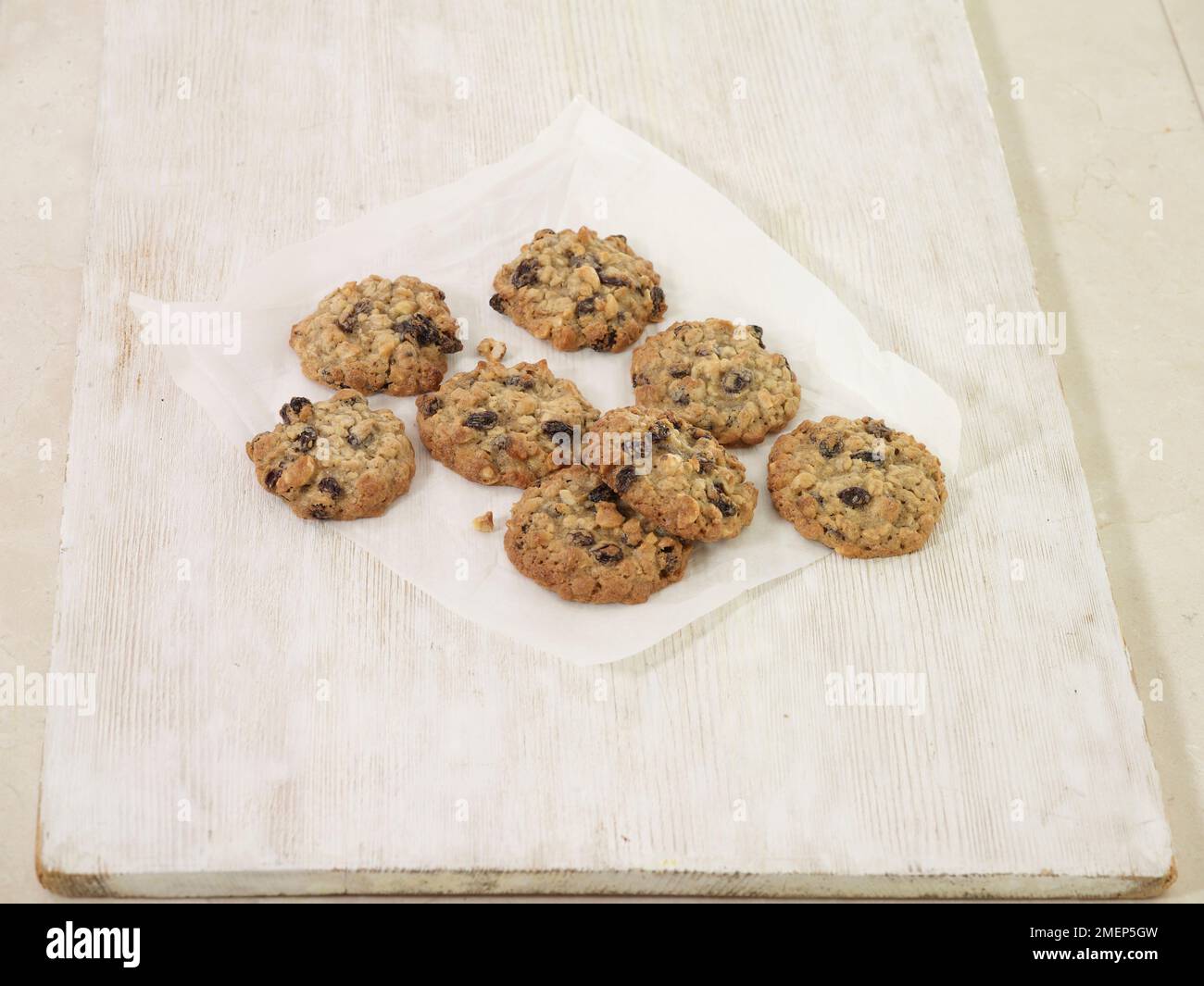 Hazelnut and Raisin Oat Cookies Stock Photo - Alamy