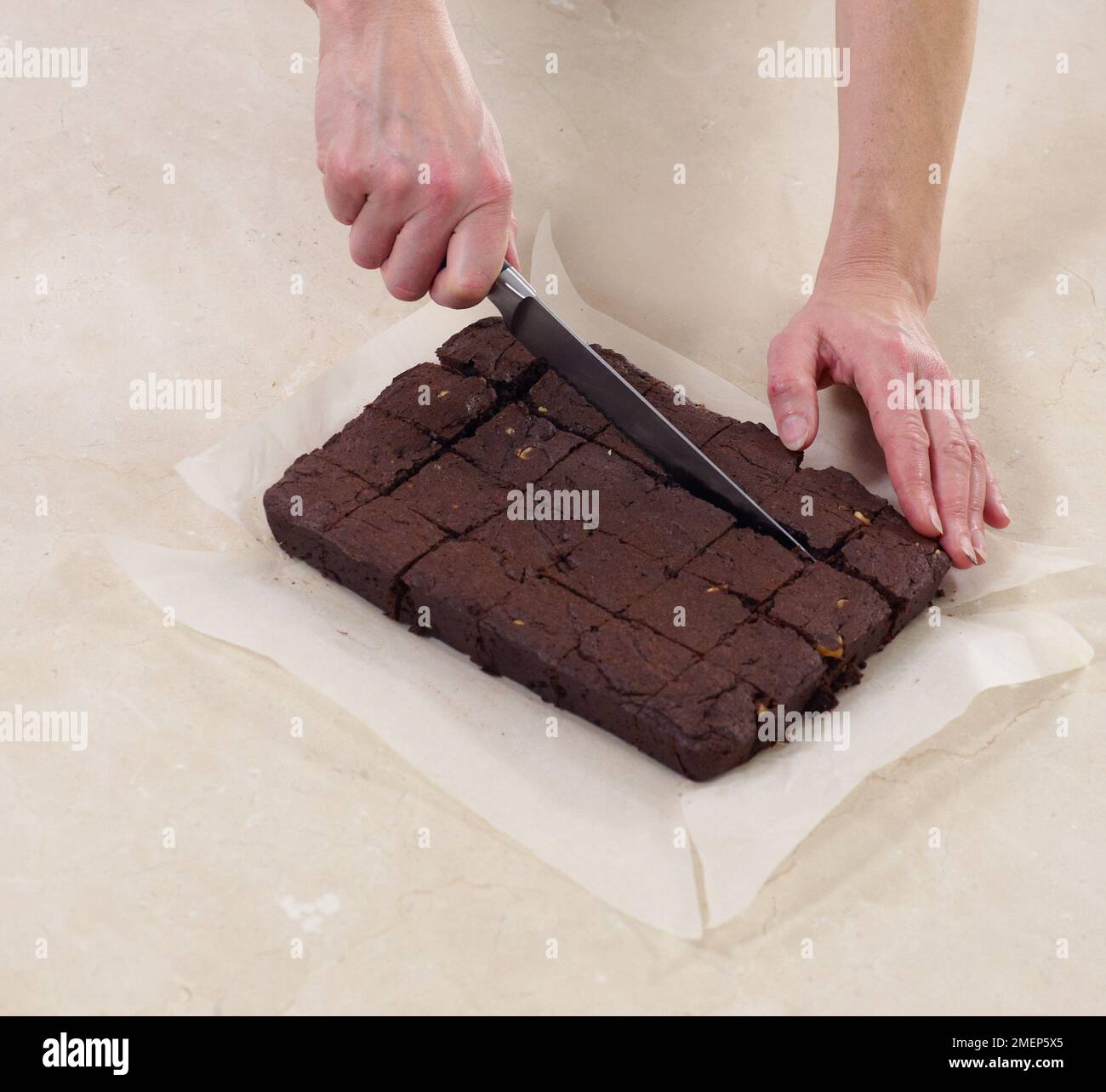 Close up of square shape pieces of chocolate hi-res stock photography ...