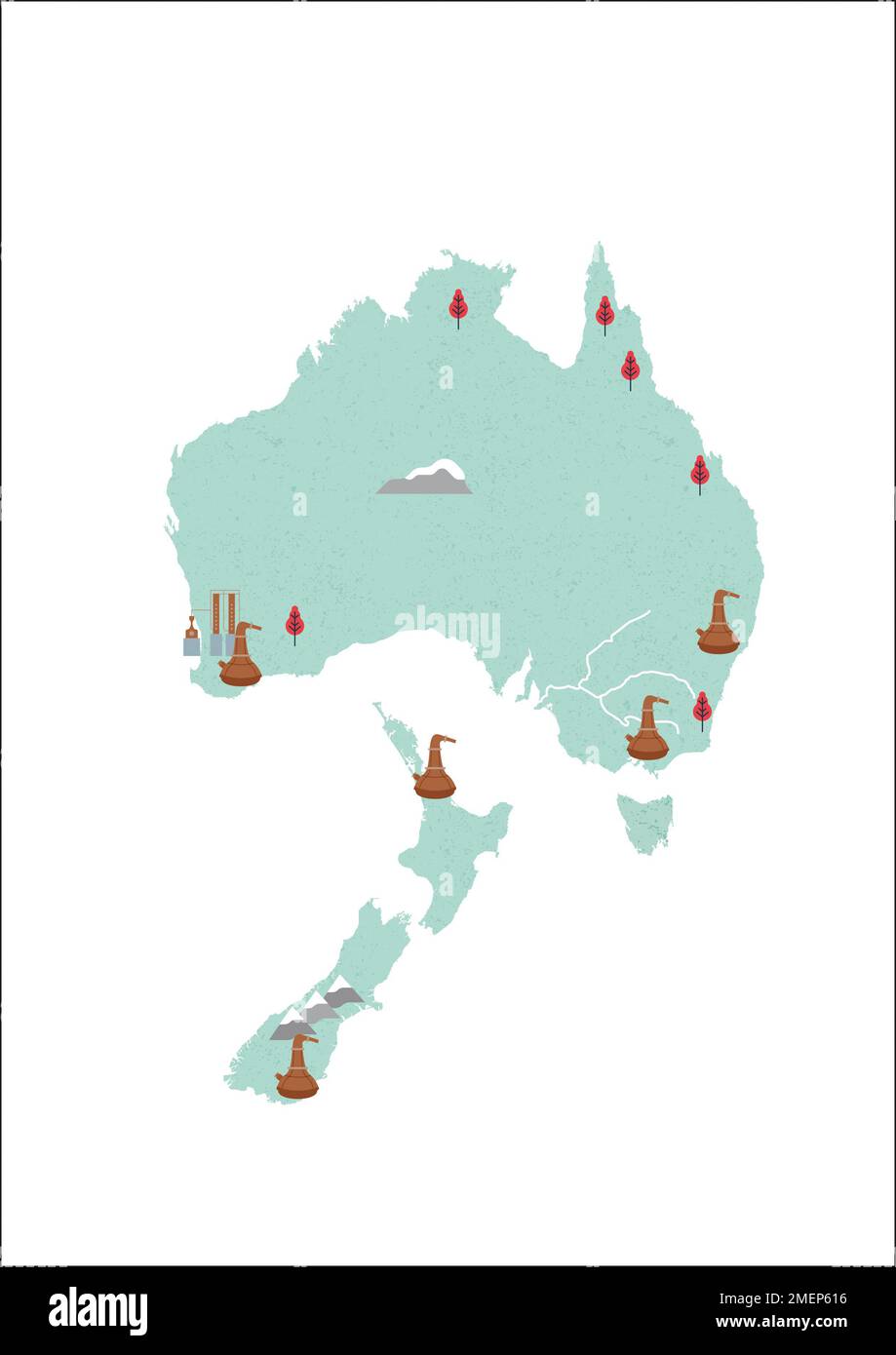 Australasia map hi-res stock photography and images - Alamy
