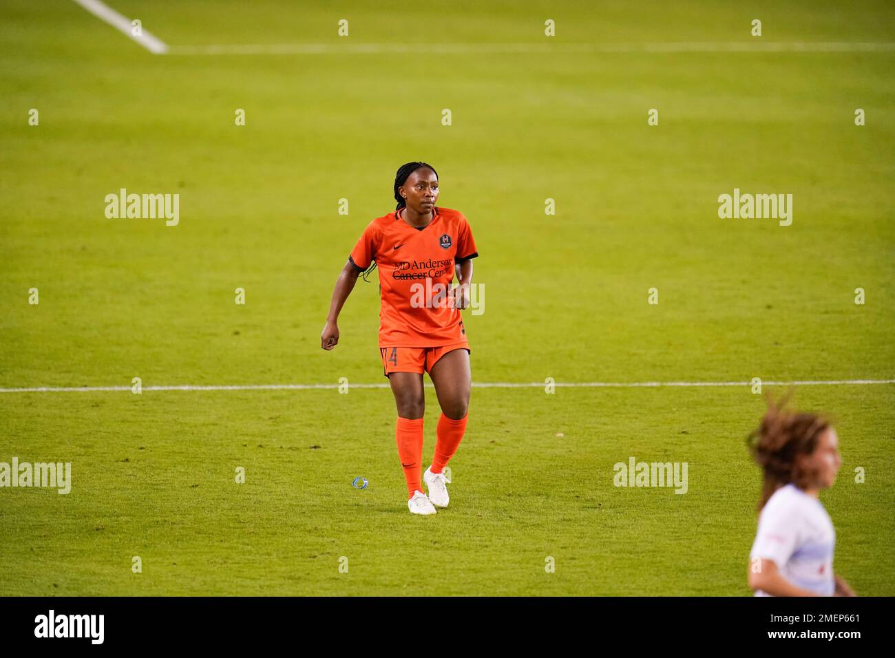 Houston Dash defender Jamie Fields (24) looks to defend during an NWSL ...