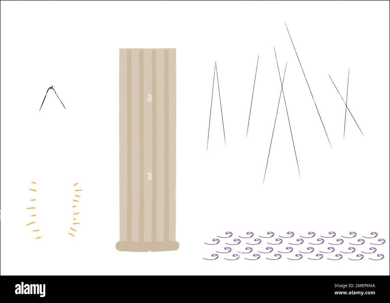 Illustration of a museum pillar Stock Photo - Alamy