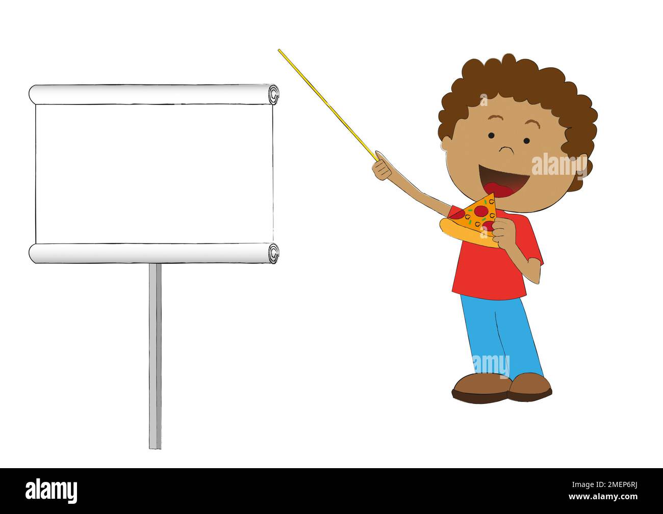 Cartoon happy boy pointing hi-res stock photography and images - Alamy