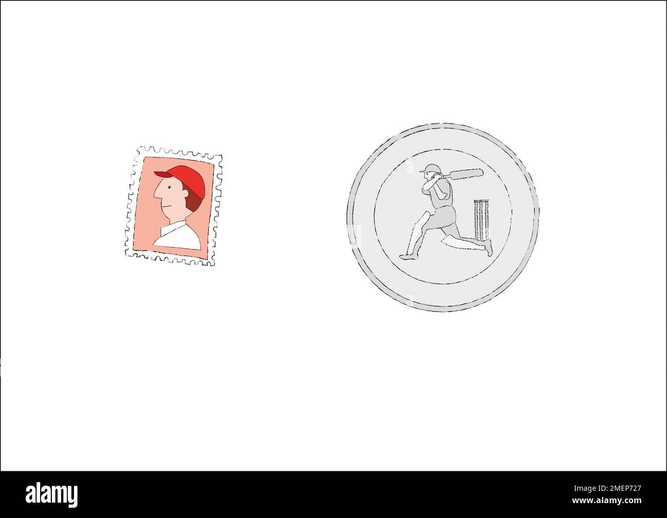 Donald Bradman stamp and coin Stock Photo - Alamy
