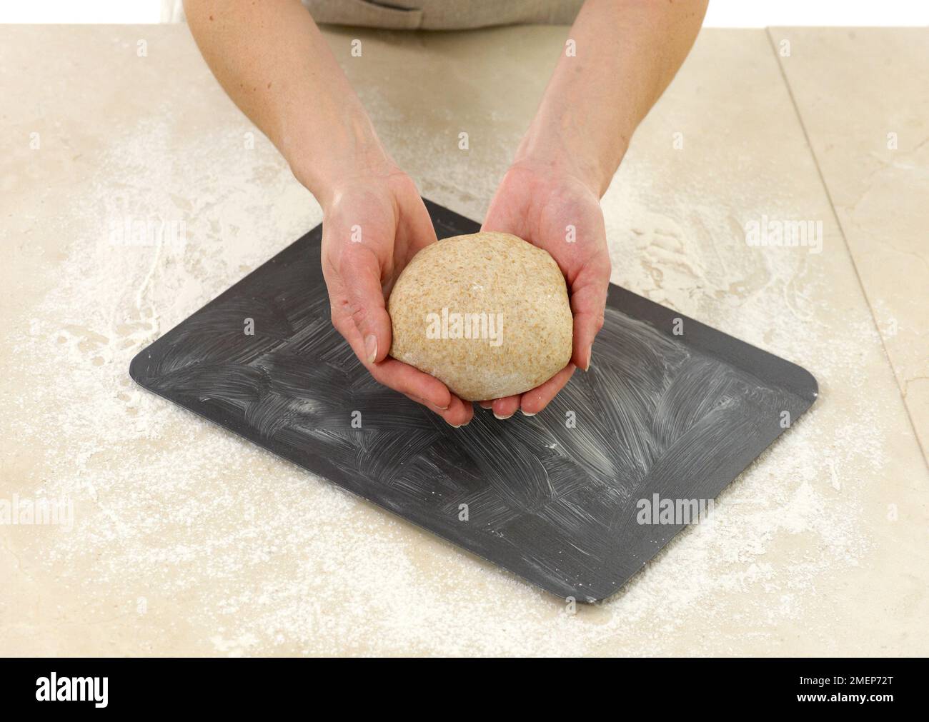 Wholemeal Cottage Loaf, dough ball Stock Photo - Alamy