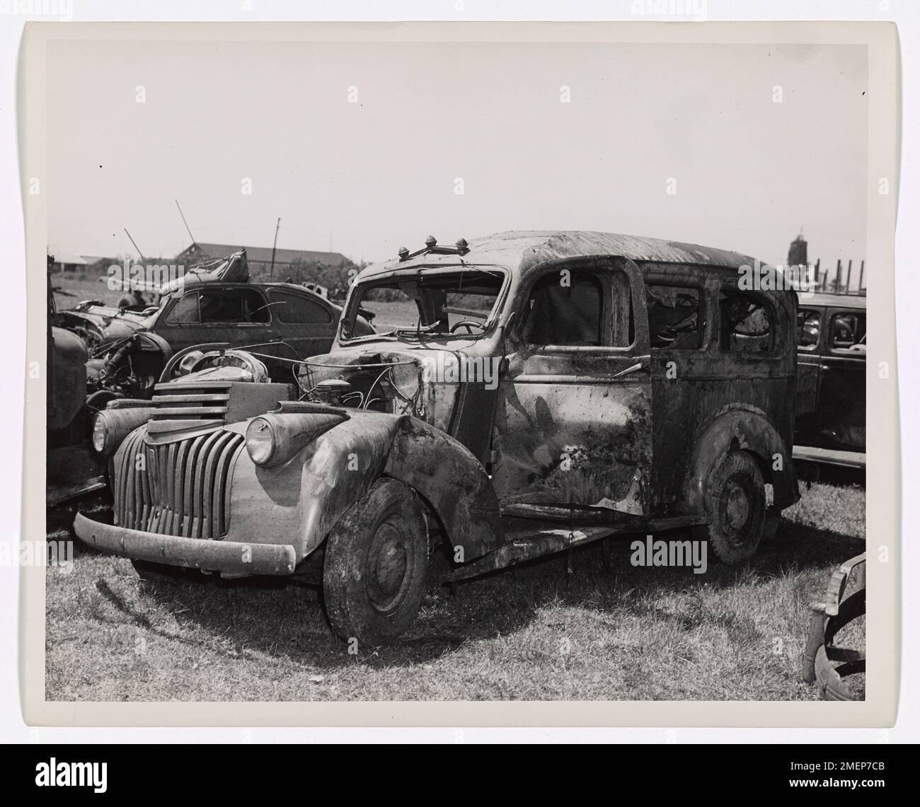 An abandoned, weathered car is pictured near the site of the Texas City ...