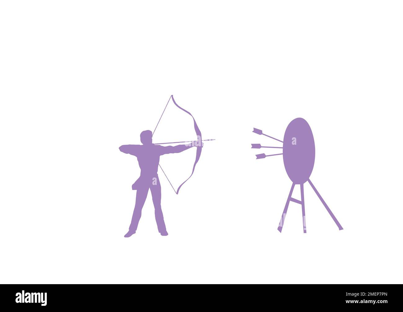 Archer and target silhoette Stock Photo - Alamy