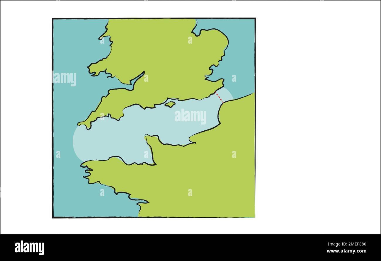 Map English channel Stock Photo - Alamy