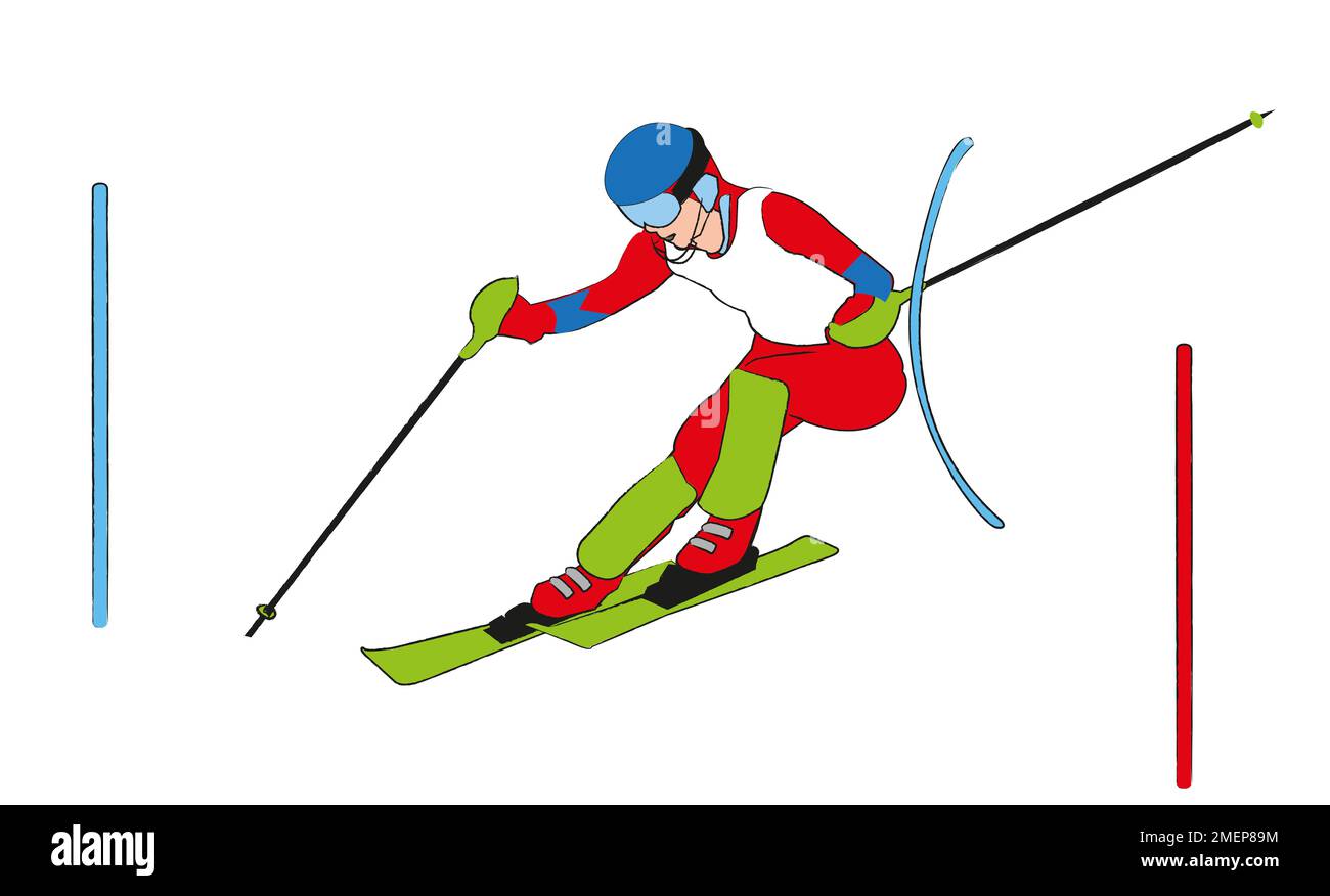 Downhill skiing Cut Out Stock Images & Pictures - Alamy