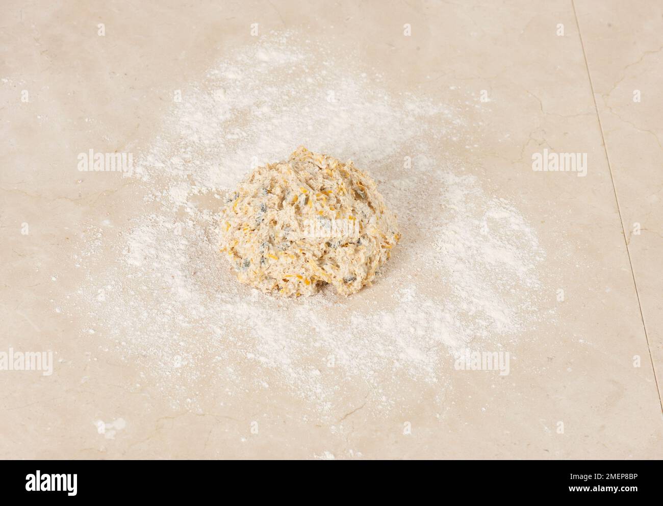Making Pumpkin Bread, dough ball, soda bread Stock Photo - Alamy