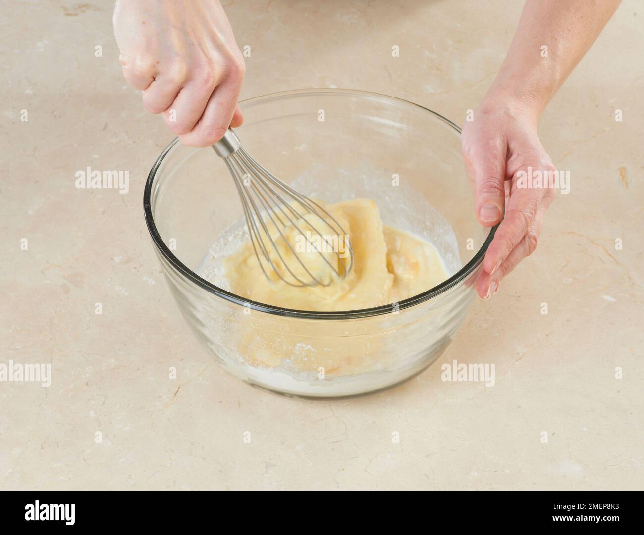Crepes Suzette, making batter Stock Photo - Alamy
