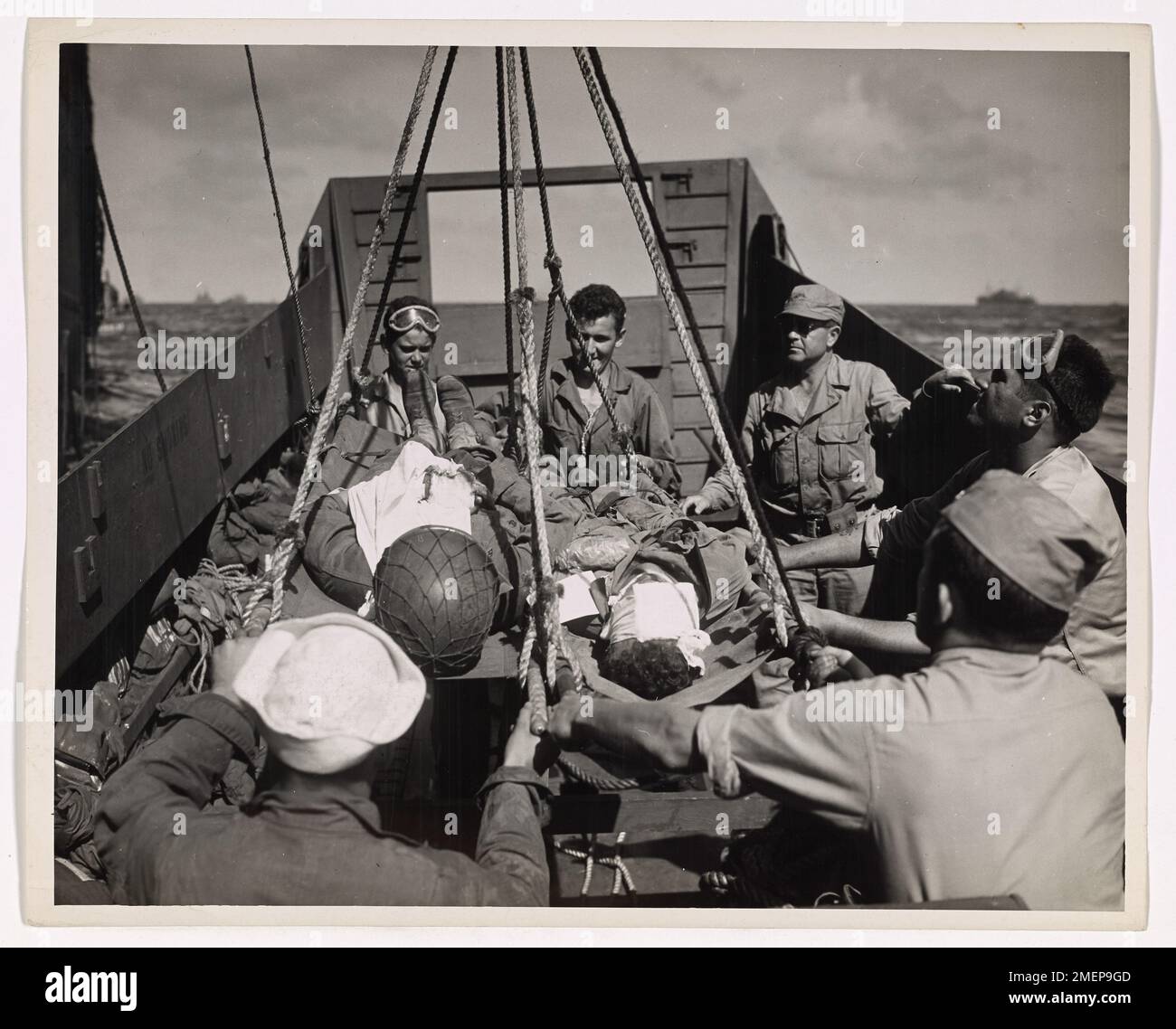 During the invasion of the Marshall Islands, wounded American soldiers ...