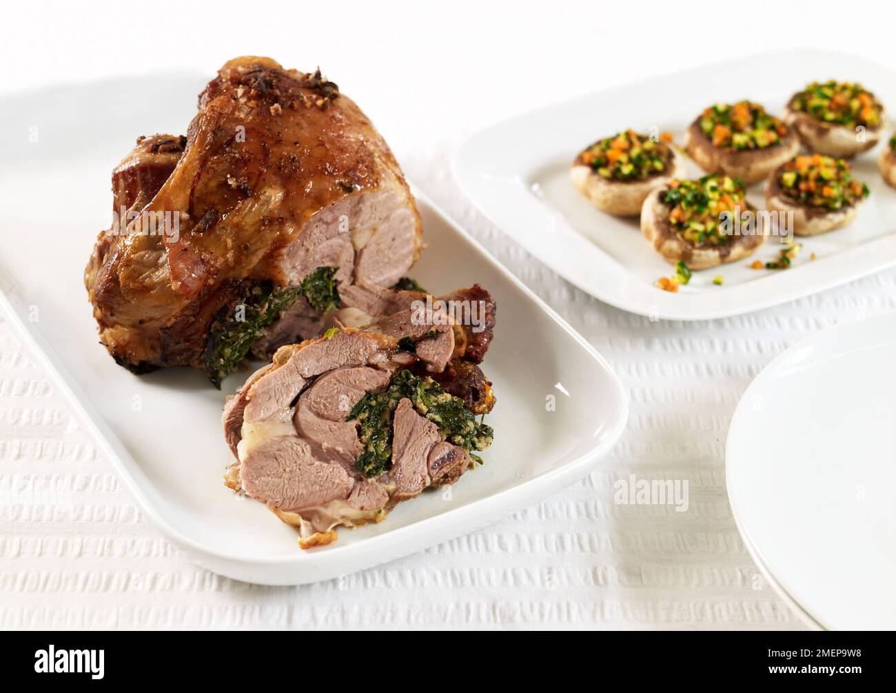 Spinach stuffed lamb Stock Photo - Alamy