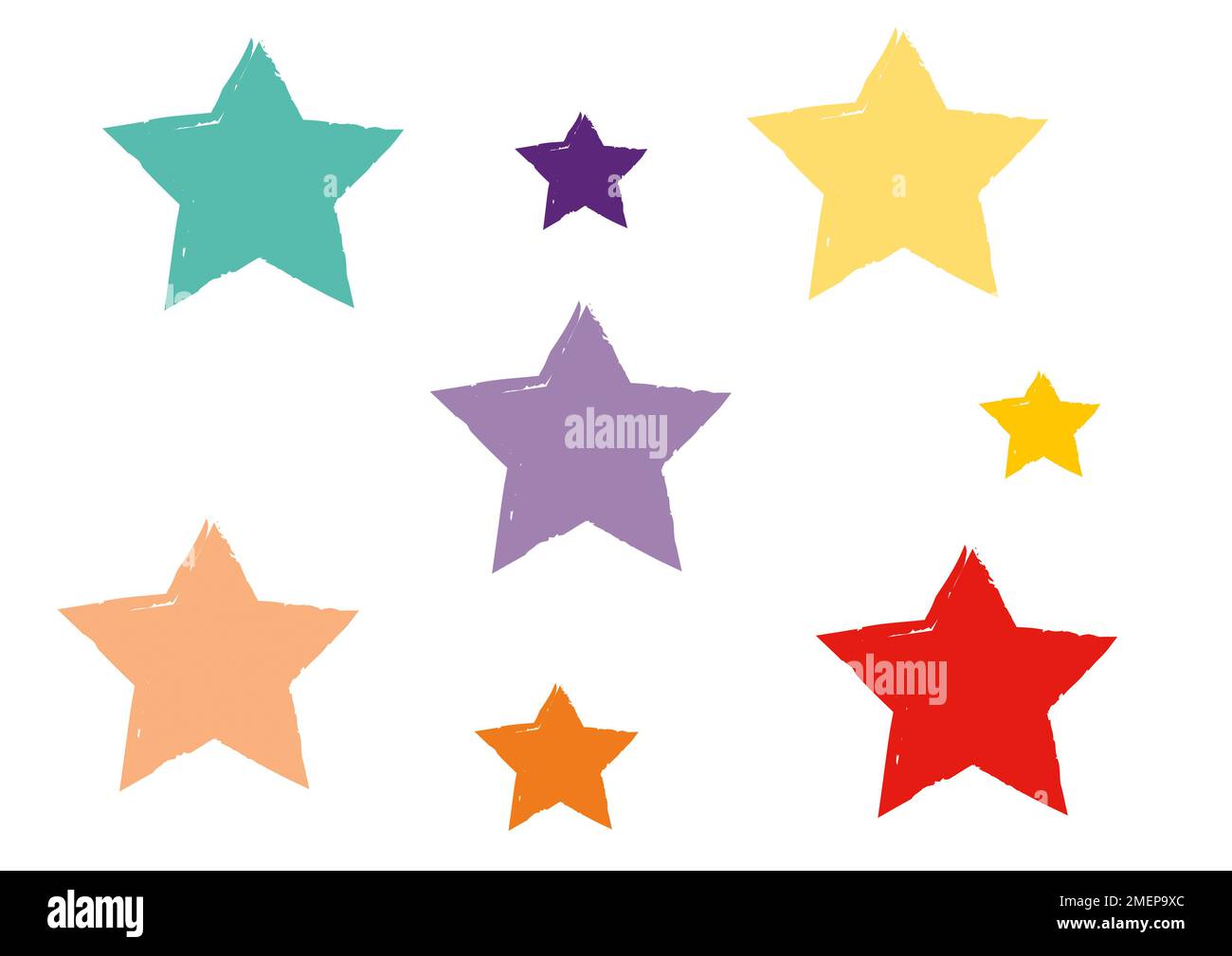 Illustration of eight colourful stars Stock Photo - Alamy