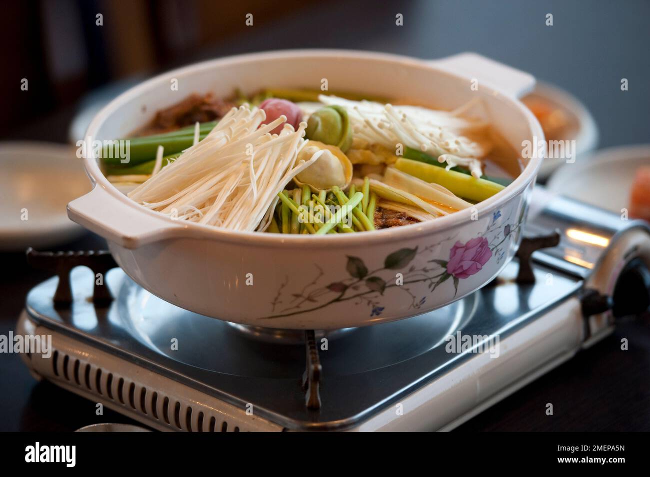 South Korea, Seoul, Buamdong, Mandoo casserole, restaurant Stock Photo ...