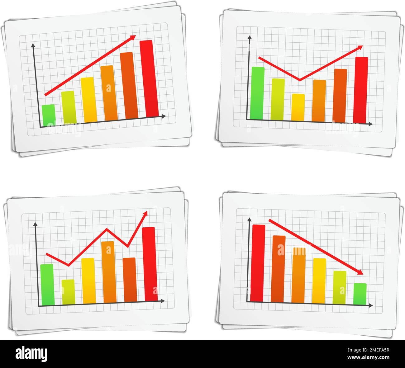 Different charts with arrows, vector eps10 illustration Stock Vector ...