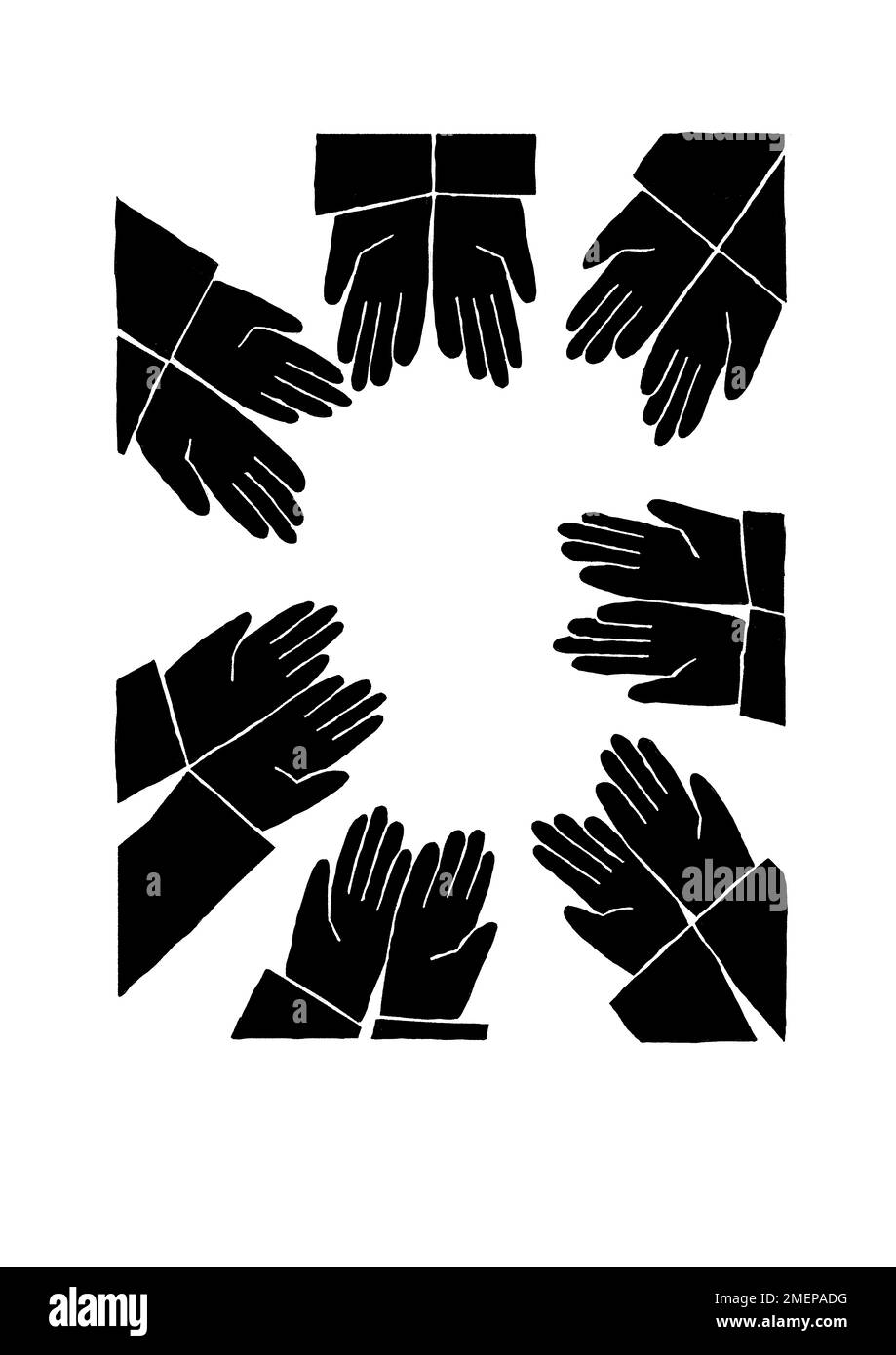 Hands illustration Black and White Stock Photos & Images - Alamy