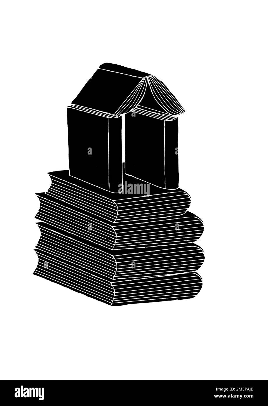 House illustration black and white hi-res stock photography and images ...