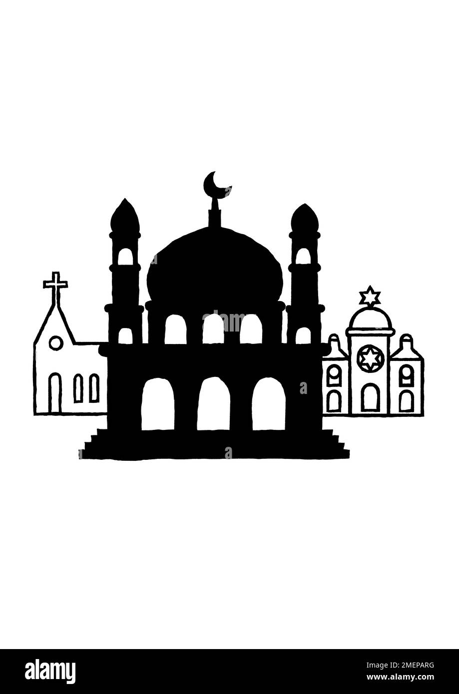 Illustration of a church Cut Out Stock Images & Pictures - Alamy