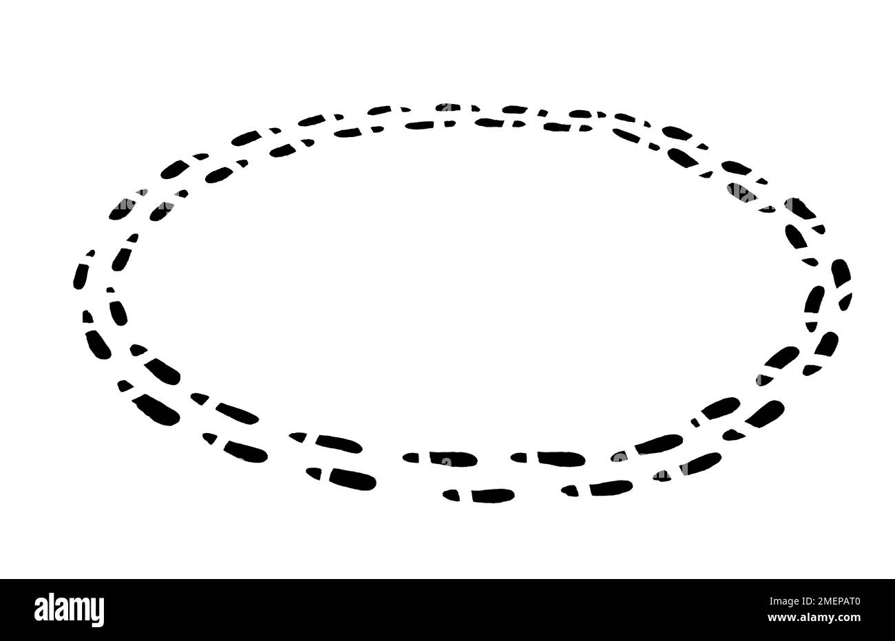Illustration showing footsteps going round in a circle Stock Photo - Alamy