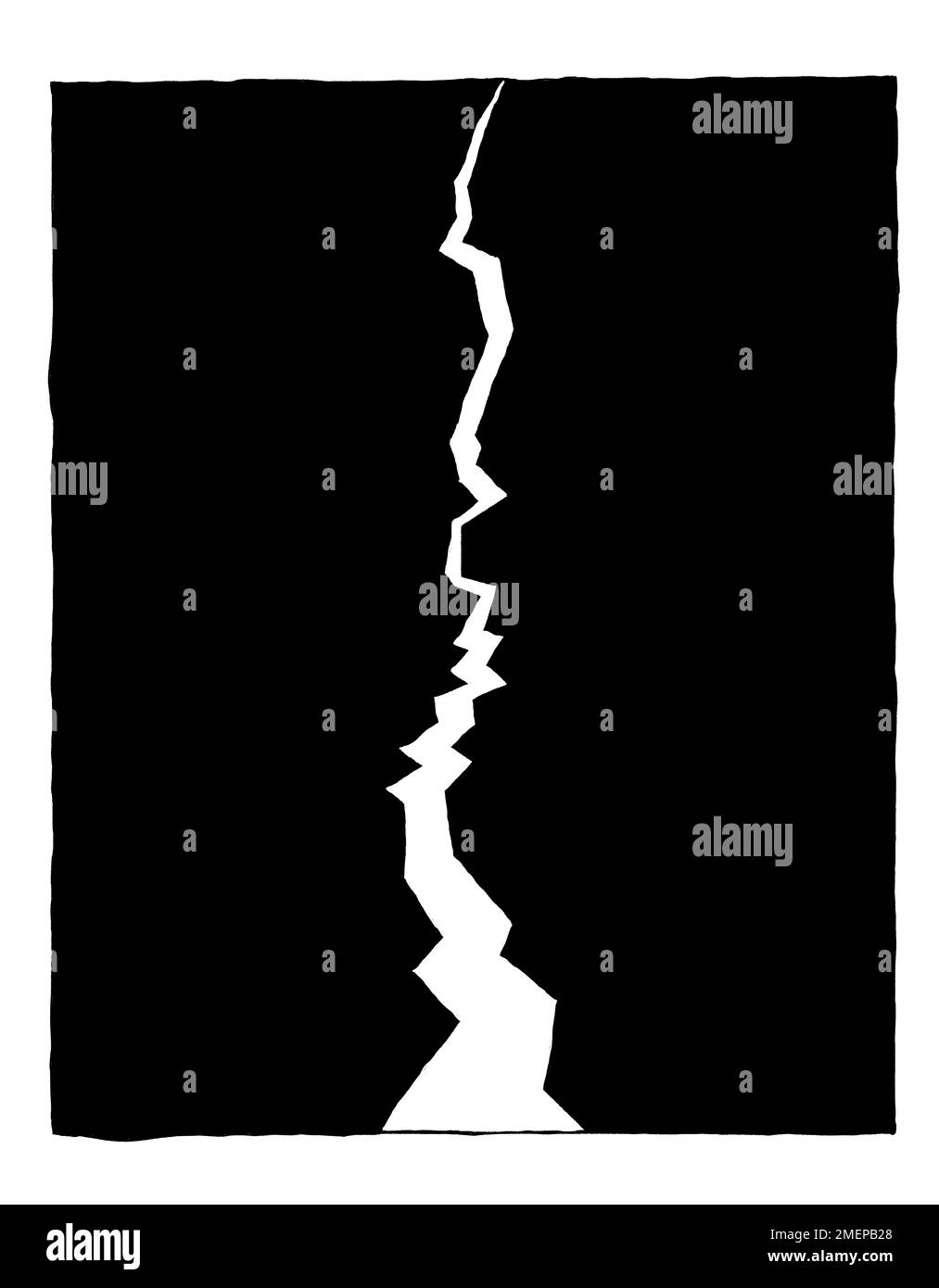 A rip/crack forming on a black background Stock Photo - Alamy