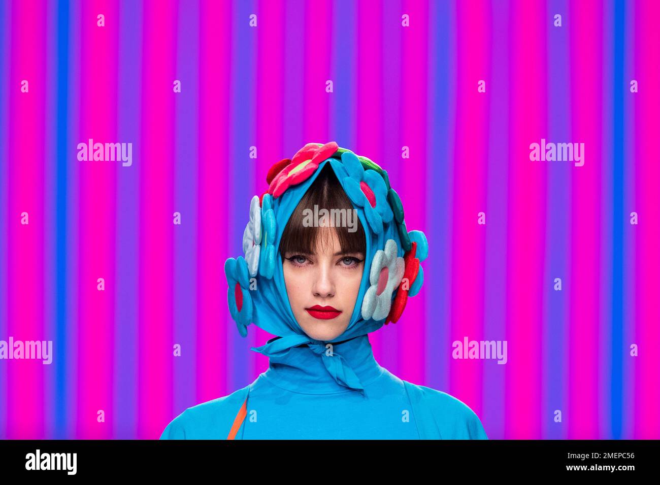 A model displays an Autumn/Winter design by Spanish designer Agatha ...