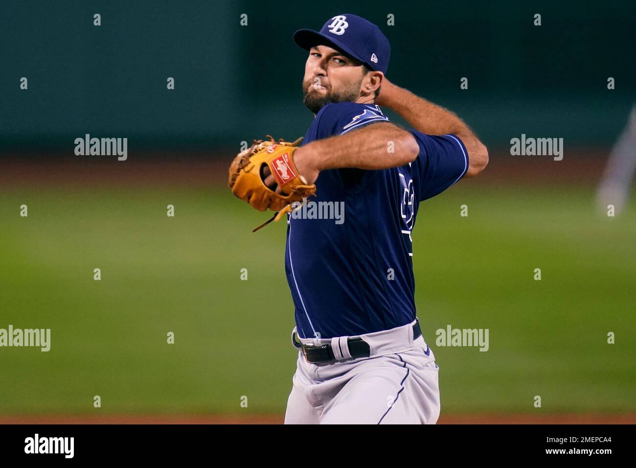 Tampa Bay Rays starting pitcher Michael Wacha delivers during a ...