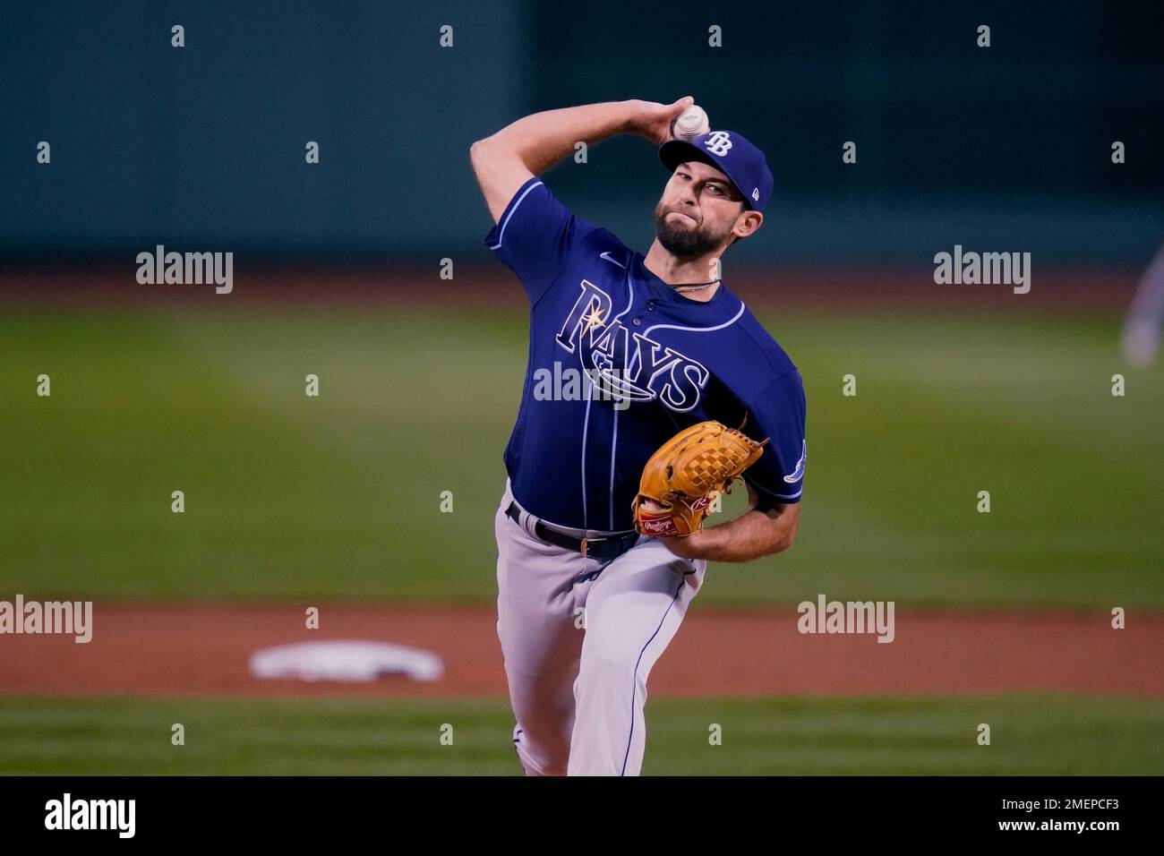 Tampa Bay Rays starting pitcher Michael Wacha delivers during a ...