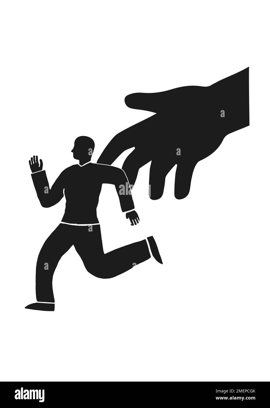 Silhouette of a man running away Cut Out Stock Images & Pictures - Alamy