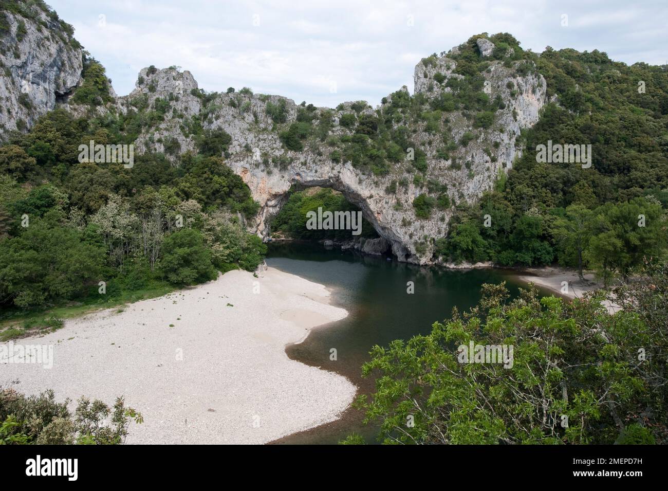 France, Rhone-Alpes, Ardeche, Ardeche river, the Pont d'Arc natural ...