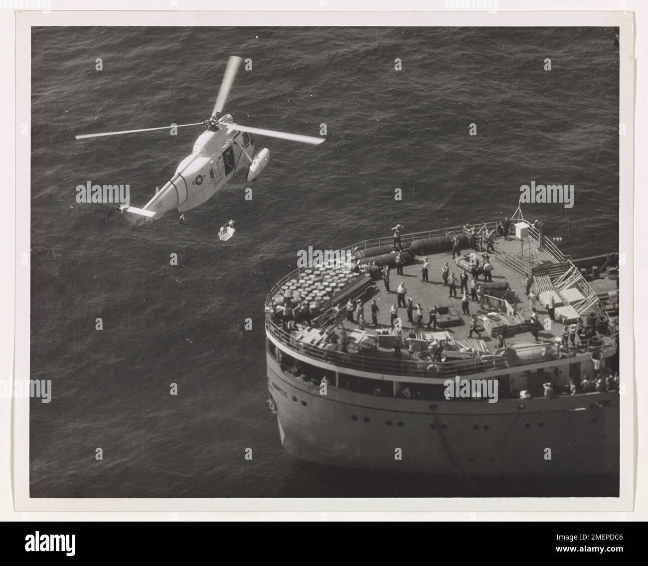 A Coast Guard helicopter is seen recovering Captain Hugh La Vallee, who ...