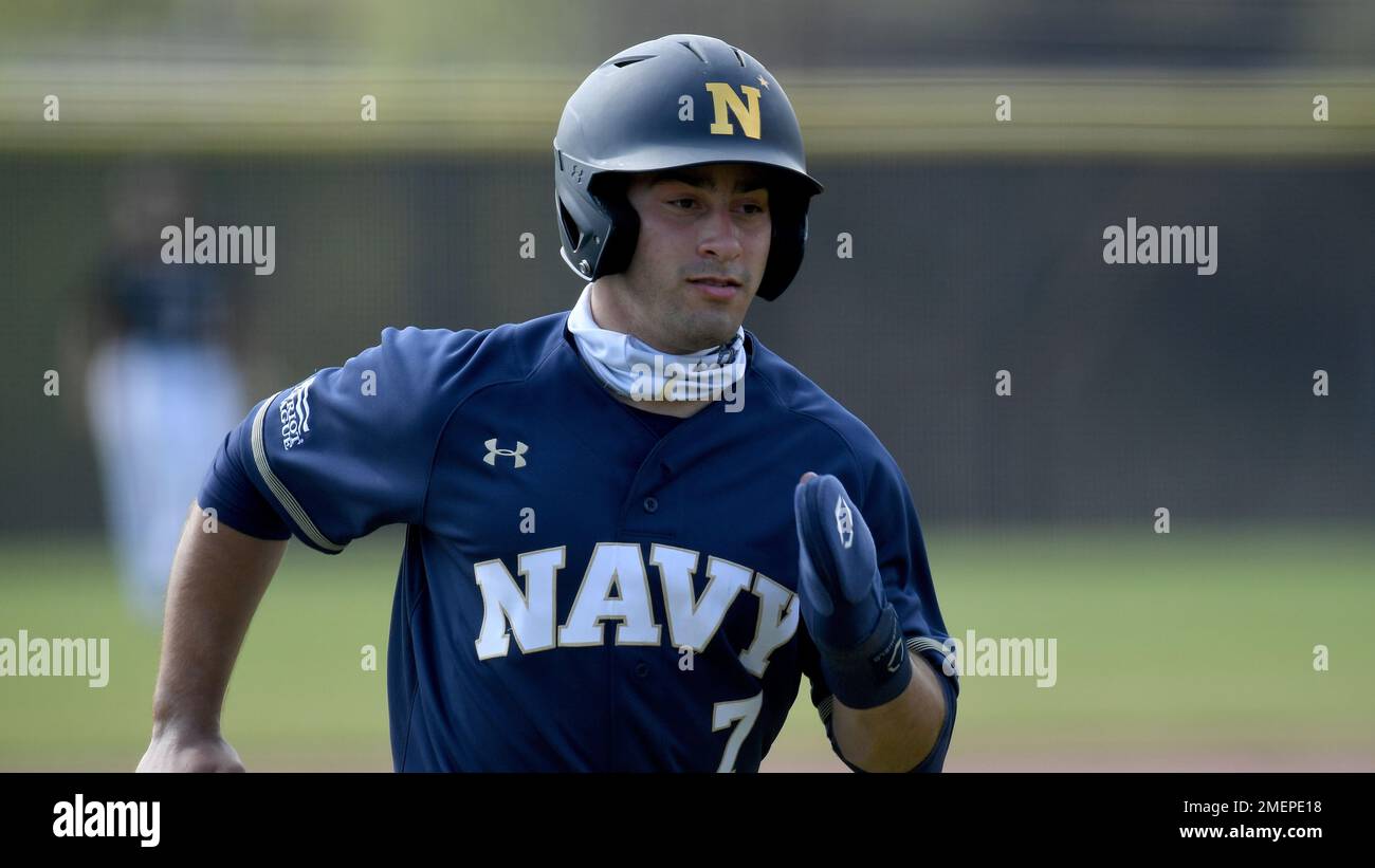 Navy baserunner Eduardo Diaz (7) runs against Towson during an NCAA ...